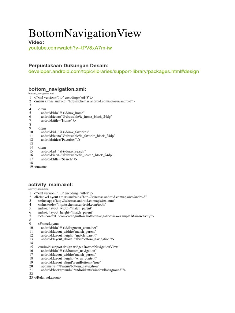 Tutorial Android Bottom Navigation View | Download Free PDF | Arm ...