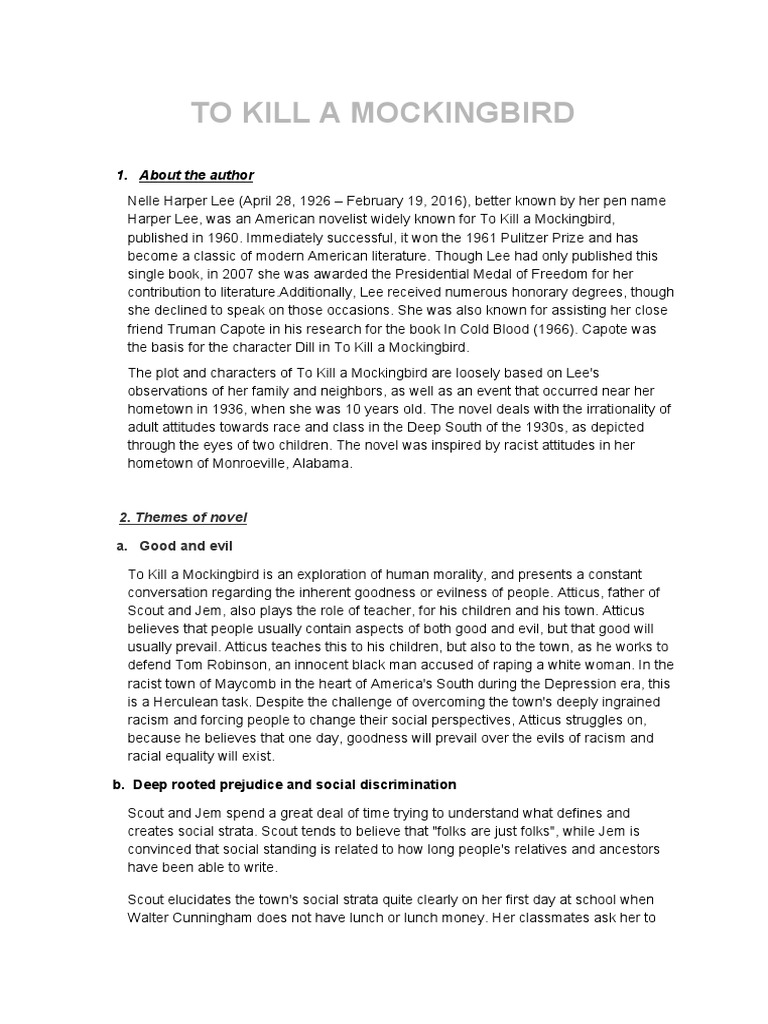 To Kill A Mockingbird | PDF | To Kill A Mockingbird | Harper Lee