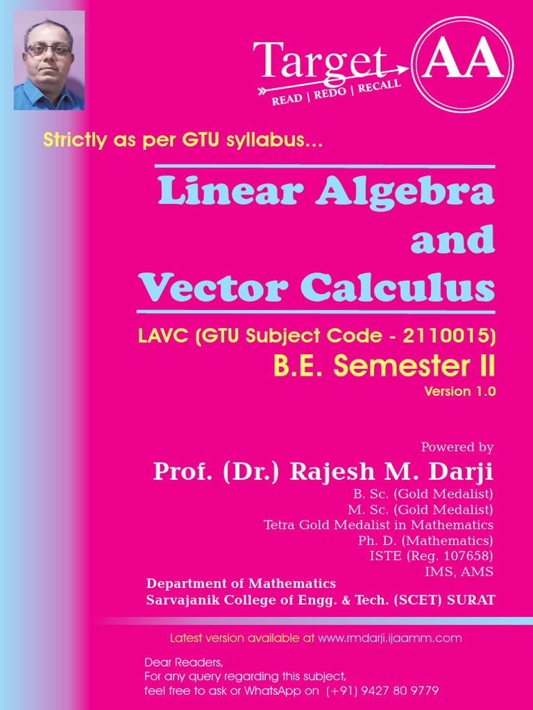 Linear Algebra and Vector Calculus | PDF | Matrix (Mathematics ...