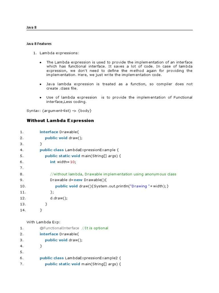 Java 8 Without Lambda Expression Pdf Anonymous Function Method Computer Programming