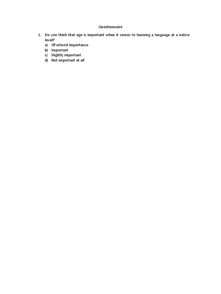 Questionnaire 1 4 Pdf