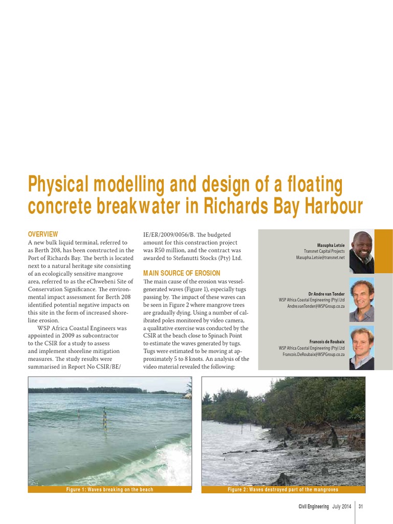 Physical Modelling and Design of A Floating Concrete Breakwater in ...