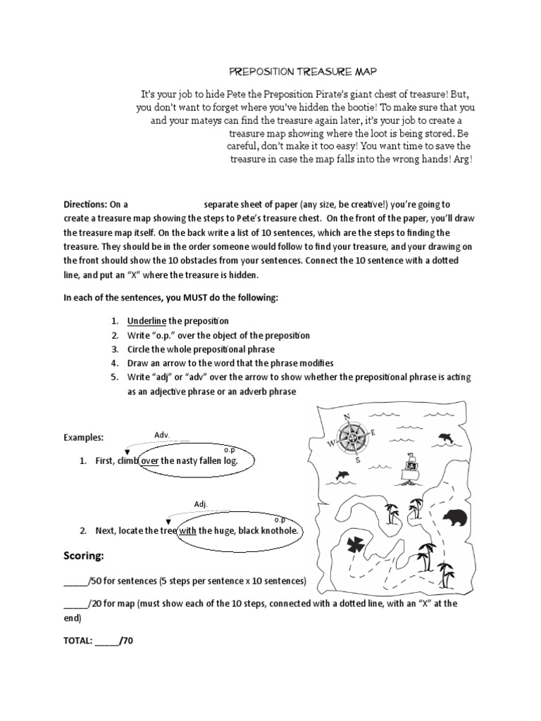 Create Your Preposition Treasure Map | PDF | Language Arts & Discipline