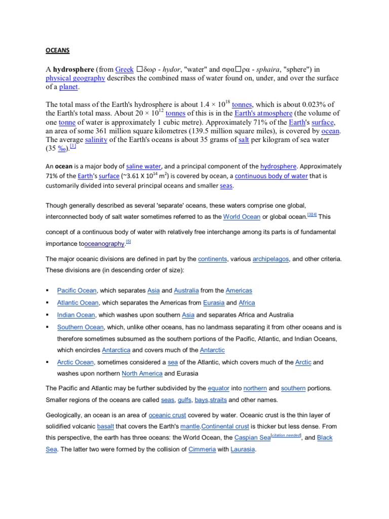 Oceans | PDF | Oceans | Geology