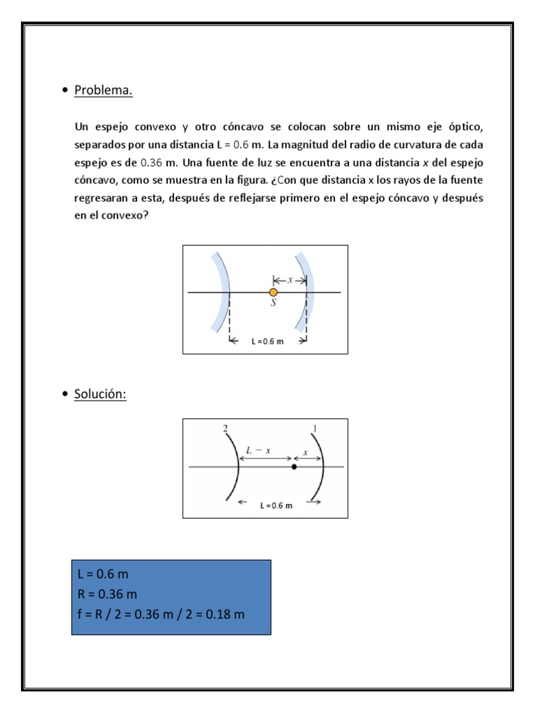 Problema 1 | PDF | Espejo | Materiales ópticos