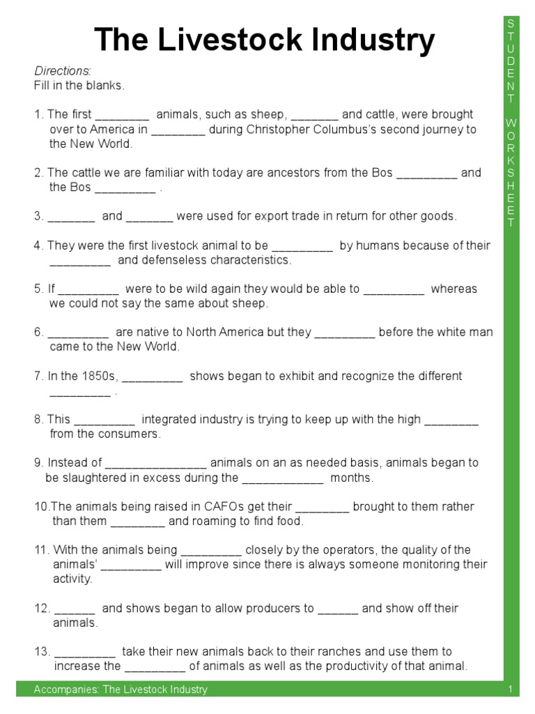 Livestock Industry Video Icevonline | PDF | Livestock | Cattle