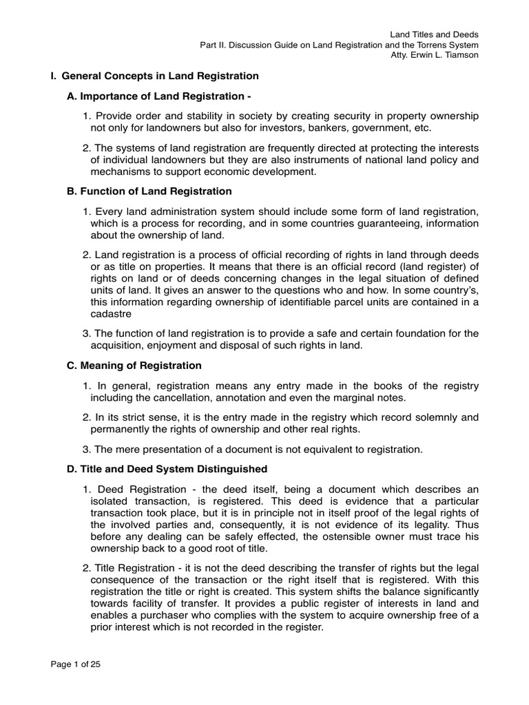 Understanding the Torrens System in the Philippines | PDF | Deed ...