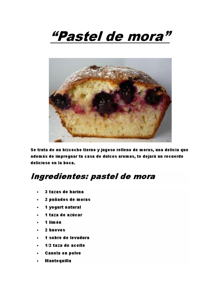 Pastel de Mora | PDF