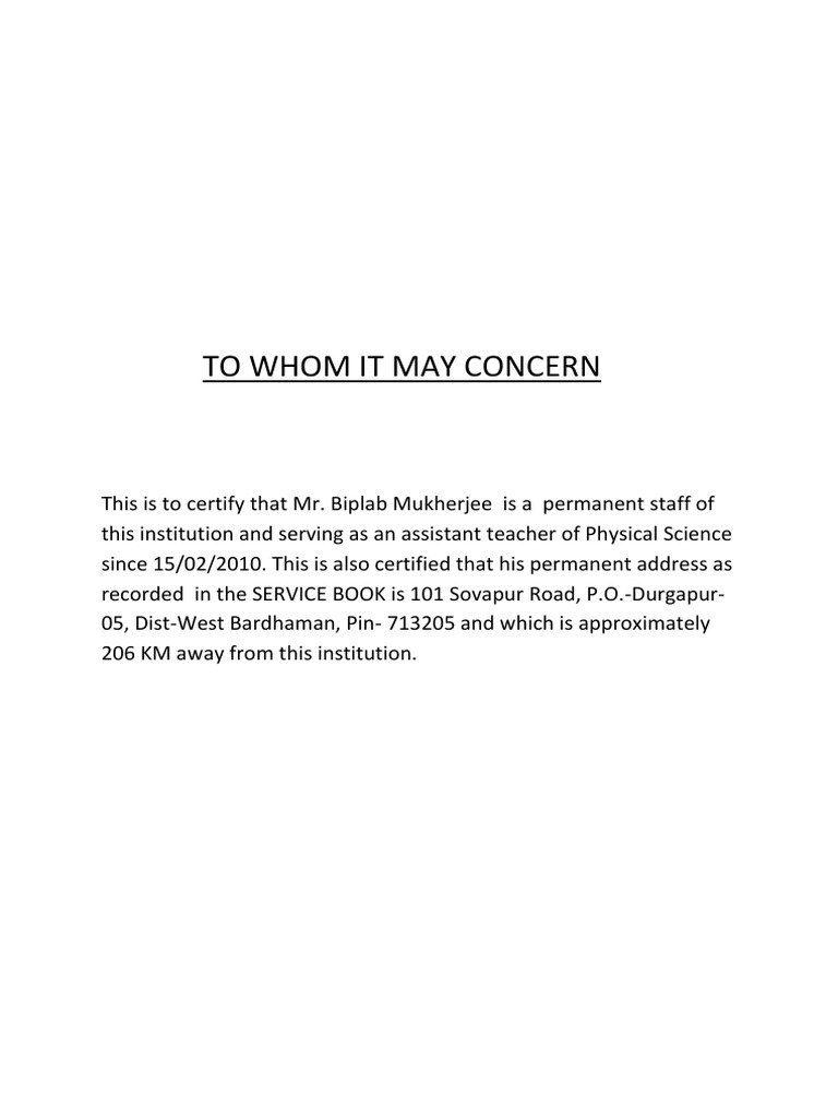 Distance Certificate | PDF