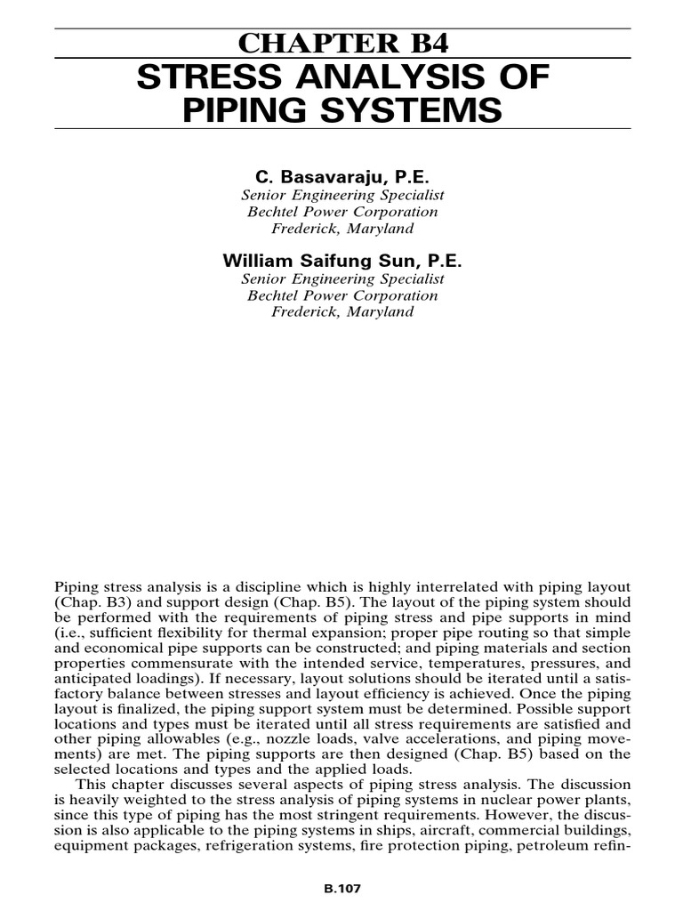 Chapter b04 Stress Analysis of Piping System PDF | PDF | Fatigue ...