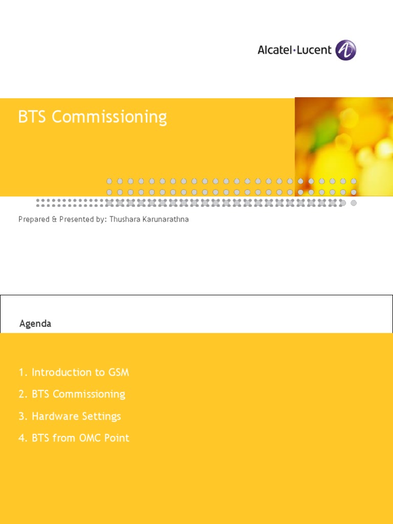 BTS Commissioning: Prepared & Presented By: Thushara Karunarathna | PDF | Power Supply ...