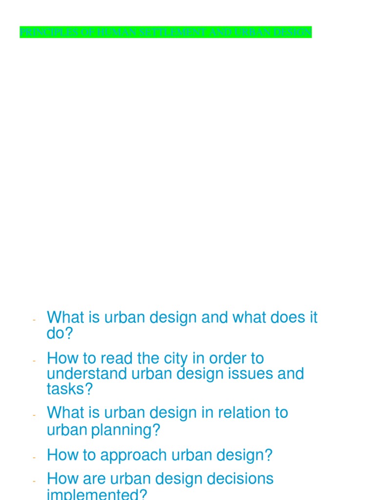 Urban Design Principles | PDF | Urban Design | City
