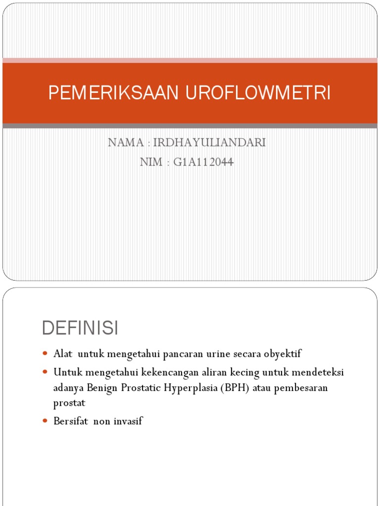 Pemeriksaan Uroflowmetri | PDF