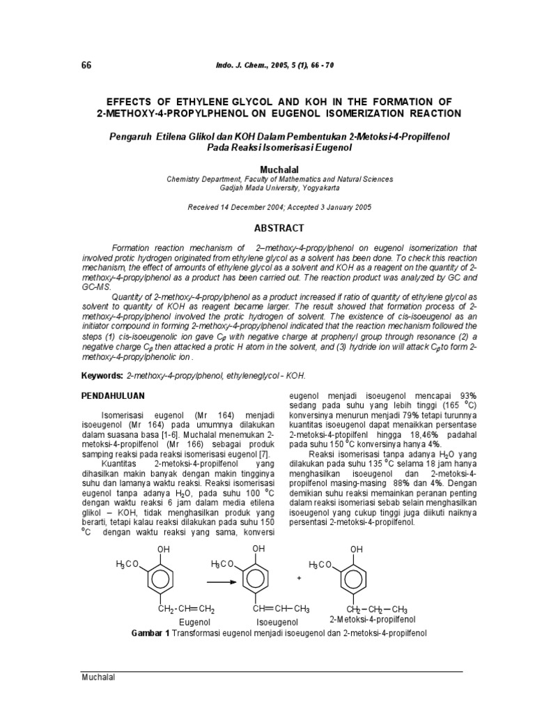 Formation of 2-Methoxy-4-Propylphenol | PDF