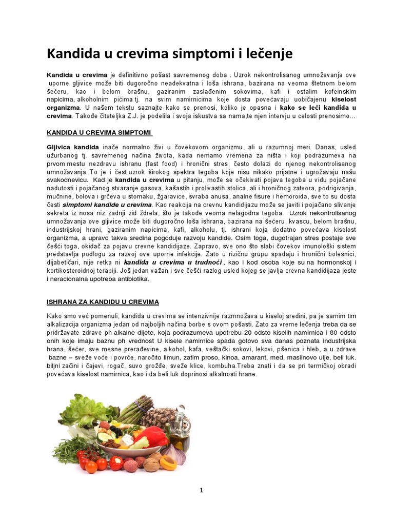 Kandida U Crevima Simptomi I Lečenje | PDF