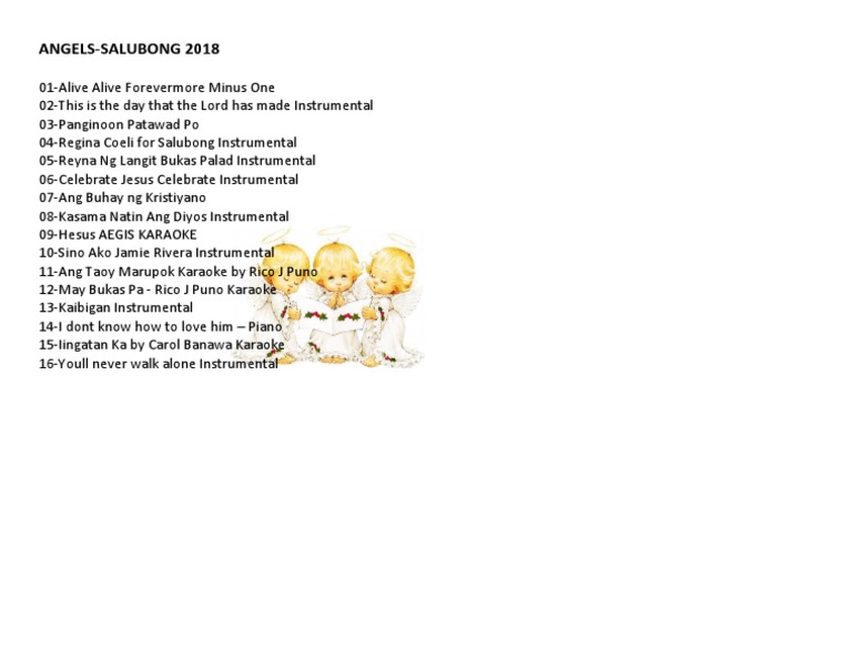 ANGELS-salubong Line Up of Songs | PDF