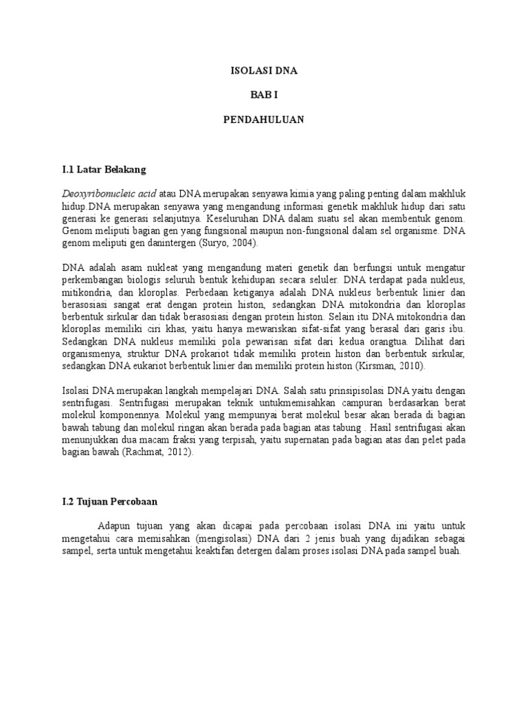Proses Isolasi DNA dari Buah | PDF | Sains & Matematika