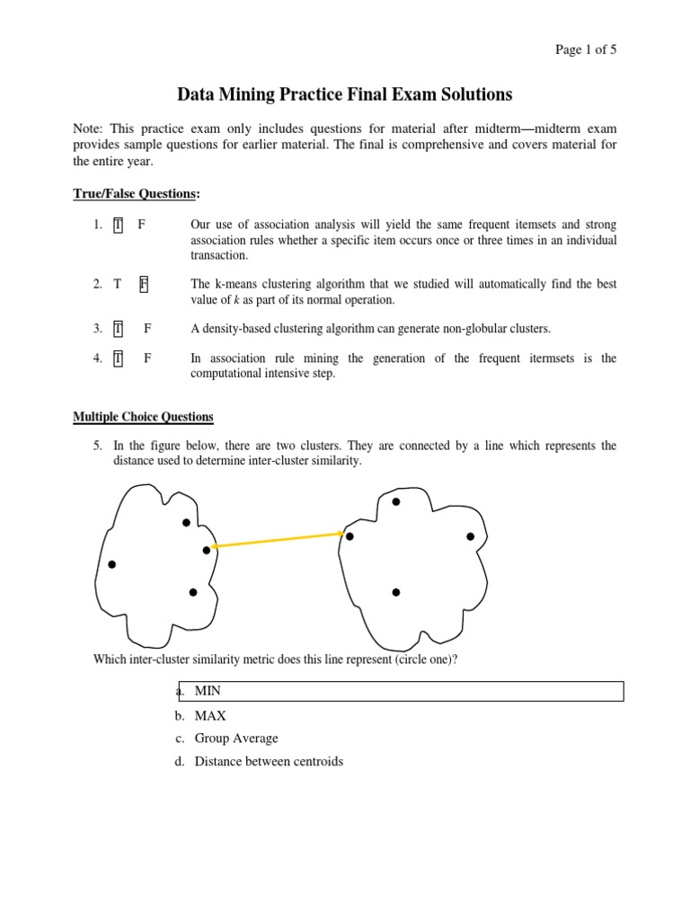 Data Mining Practice Final Sol | PDF | Cluster Analysis | Confidence ...
