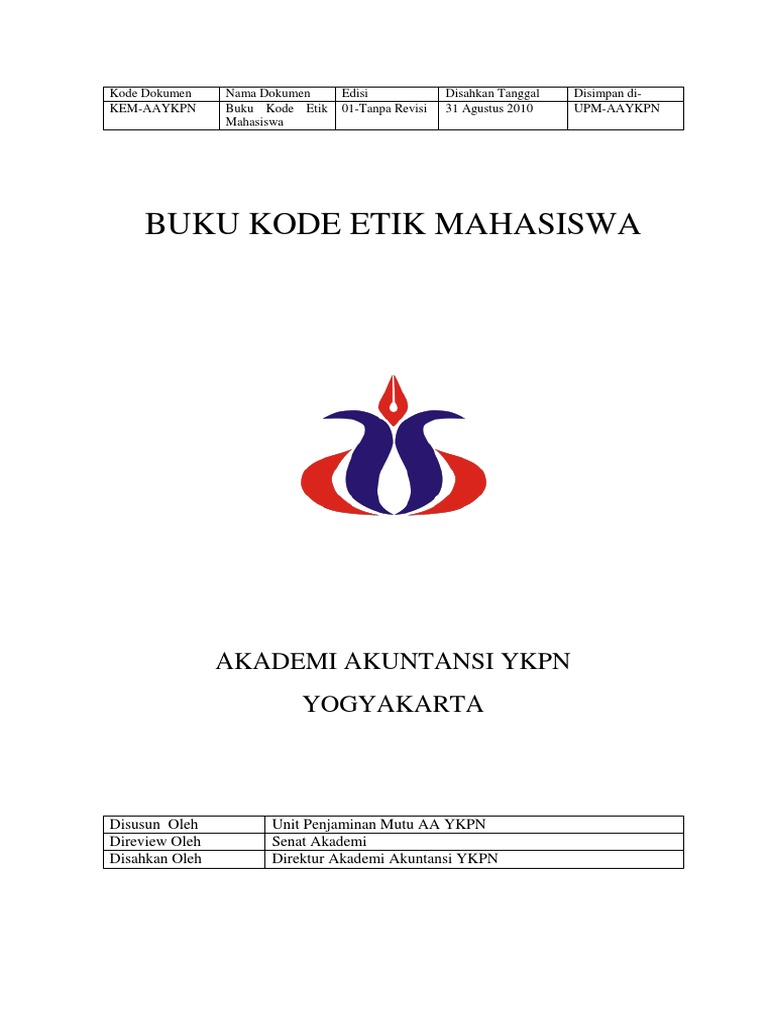 Kode Etik Mahasiswa AA YKPN | PDF