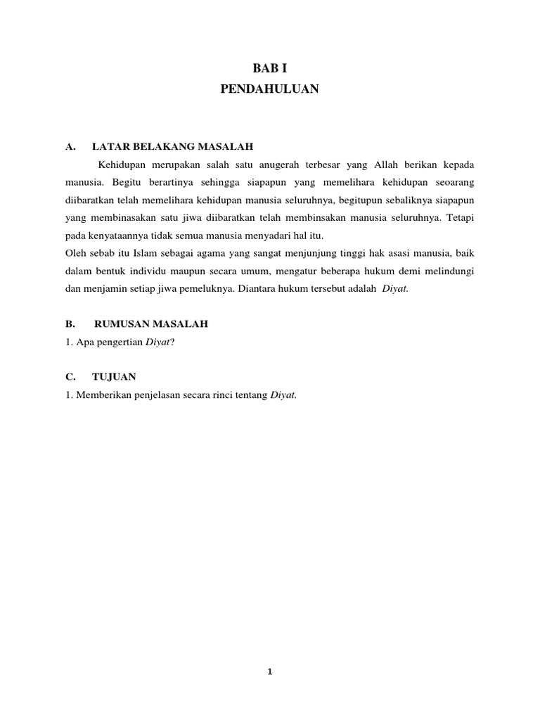 Pengertian Diyat dalam Islam | PDF