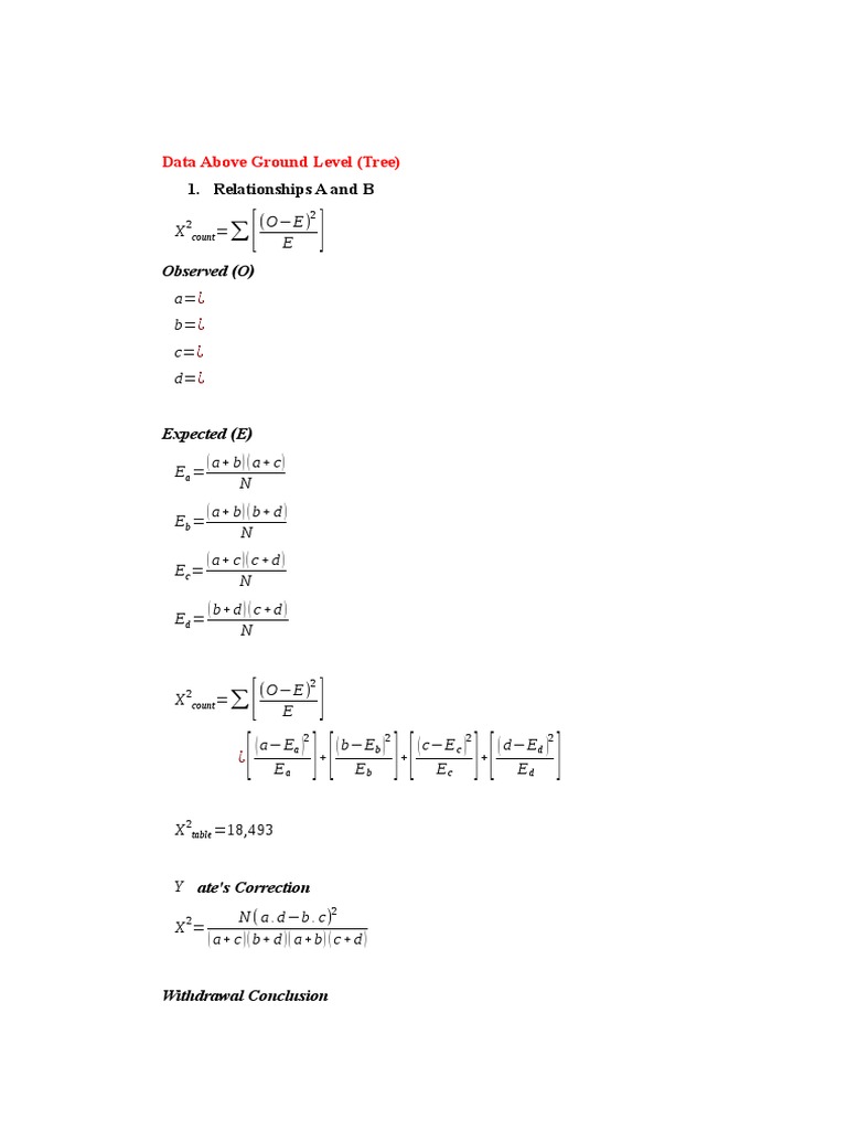 Data Above Ground Level (Tree) : 1. Relationships A and B | PDF ...