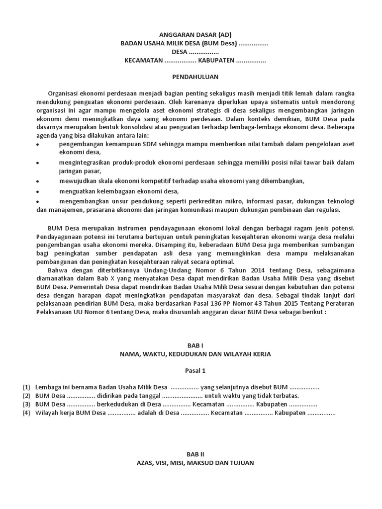 Ad Art Bumdes (Draft) | PDF