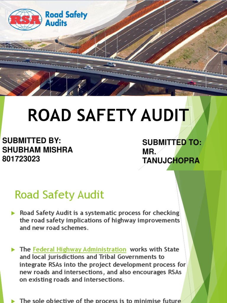 Road Safety Audit by Shubham Mishra 801723023 | PDF | Audit | Road ...