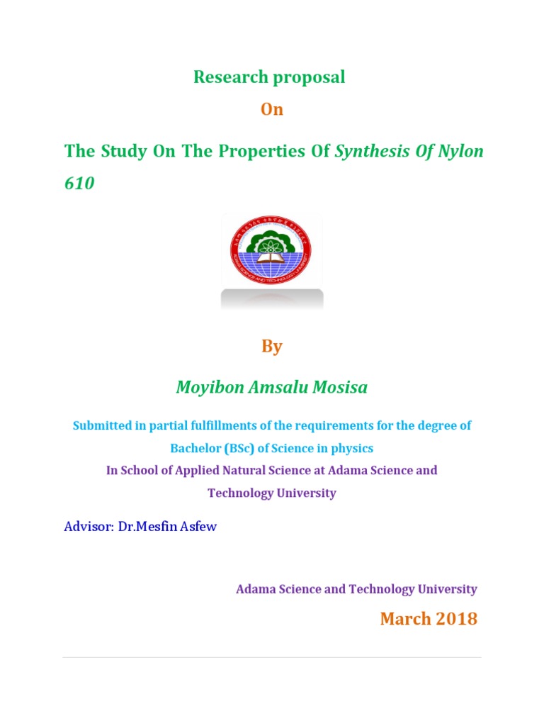 Moyi End Reser Proposl | PDF | Nylon | Polymerization