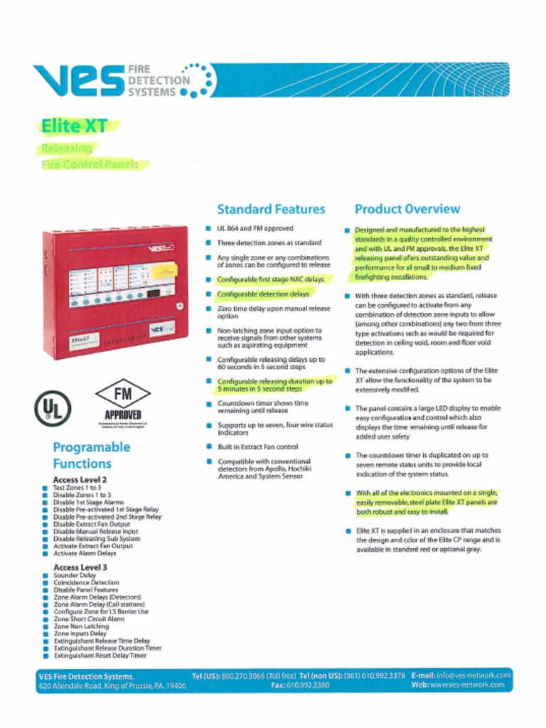 Ves-Elite Fire Extinguishant Control Panel | PDF