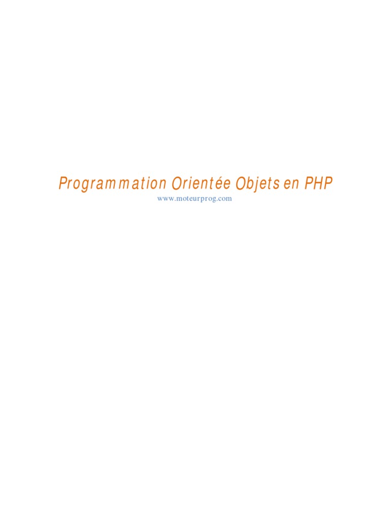 PHP POO FR Avec Exemples | PDF | Classe (informatique) | PHP