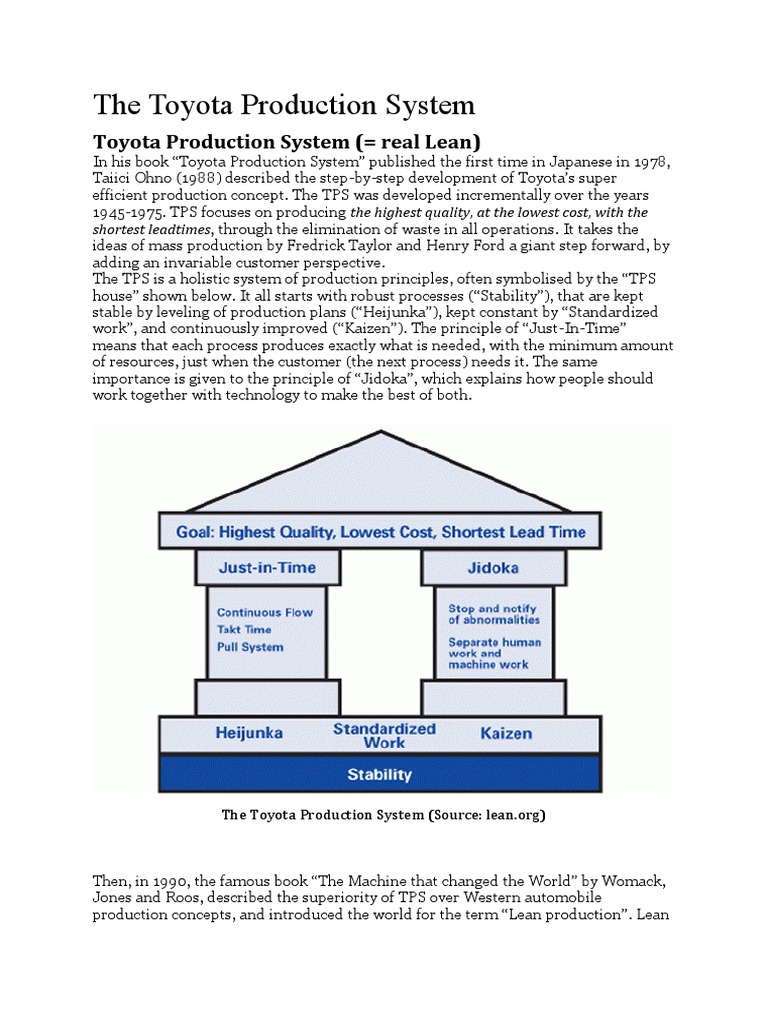 The Toyota Production System | PDF | Lean Manufacturing | Inventory