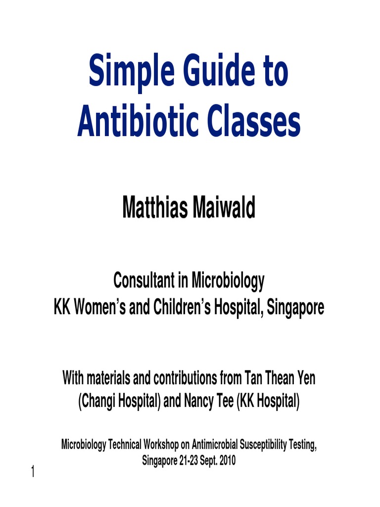 Simple Guide To Antibiotic Classes: Matthias Maiwald | PDF ...