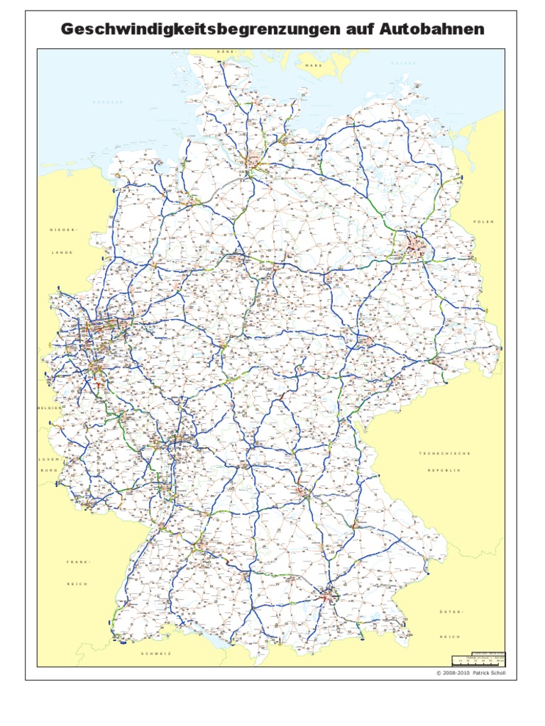 Allemagne Réseau Autobahn-Unrestricted-Limitkarte PDF | PDF