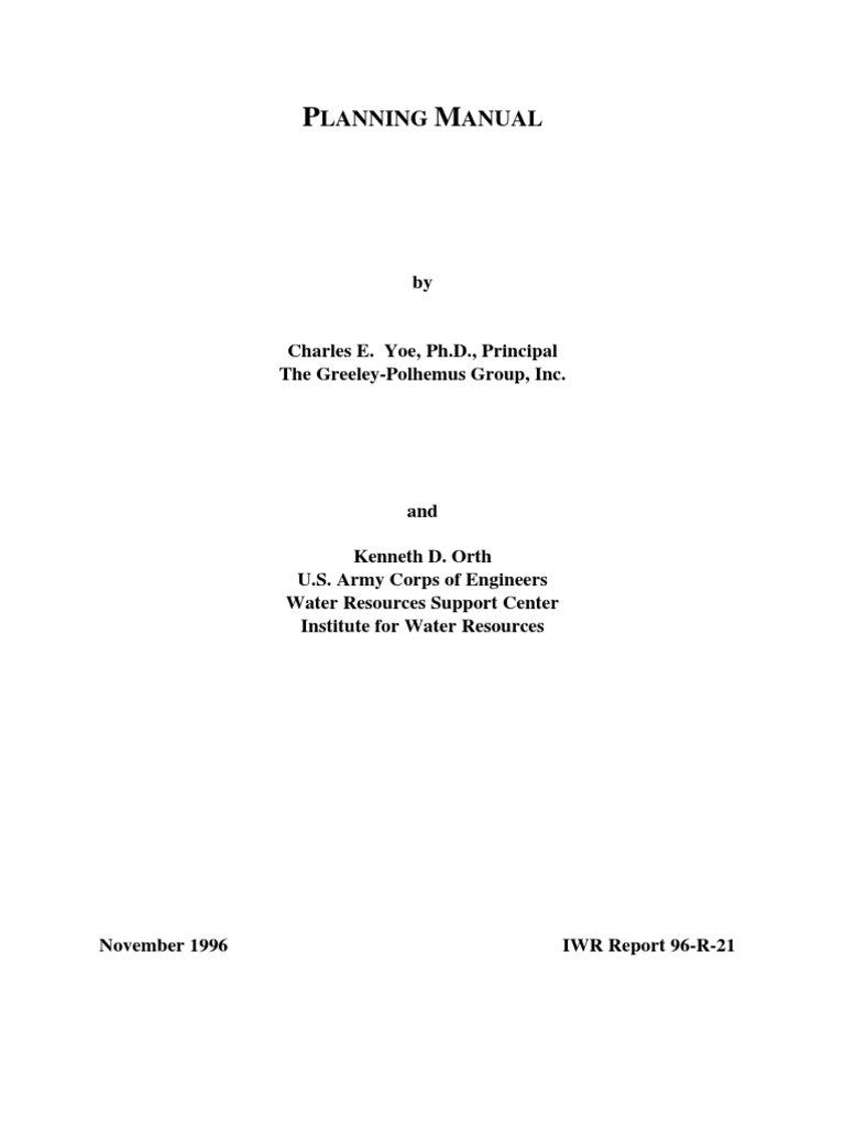 USACE Planning Manual | PDF | United States Army Corps Of Engineers ...