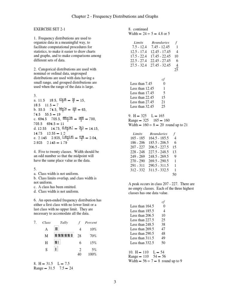 Chapter 2 - Frequency Distributions and Graphs: Limits Boundaries F ...