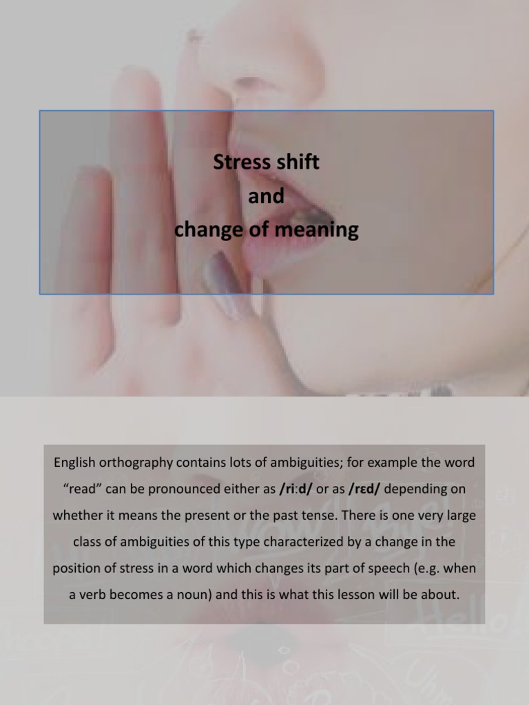 Stress Shift and Change of Meaning | PDF | Stress (Linguistics ...