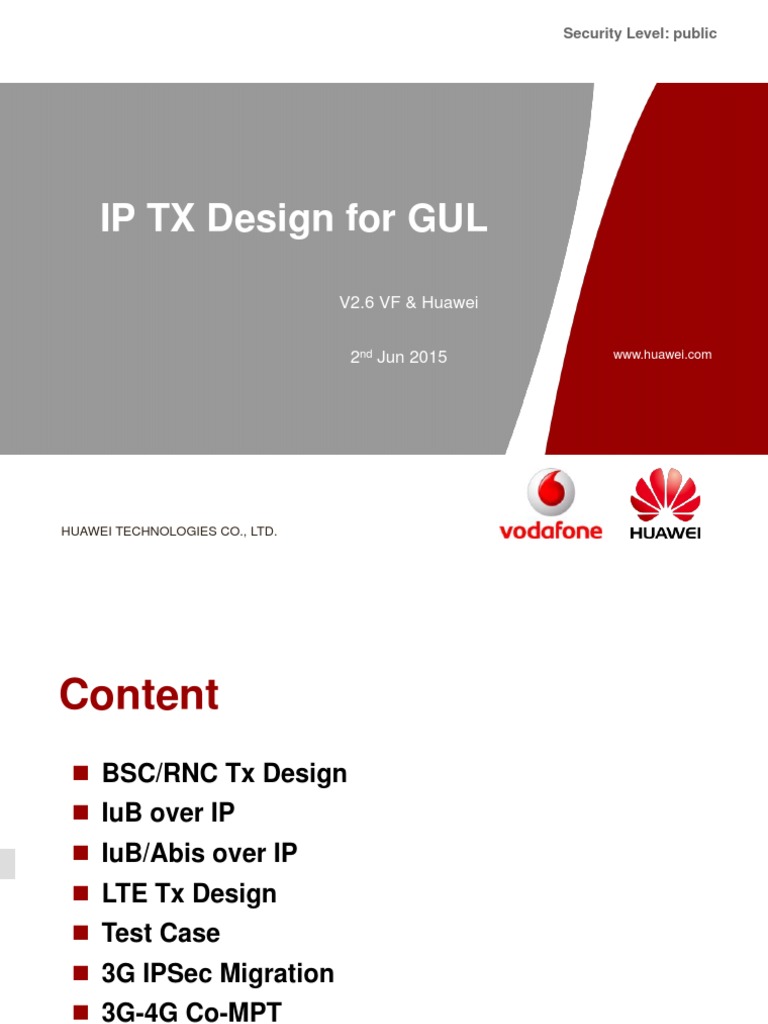 Huawei IP TX Design Document for GUL Security Networks | PDF | Quality ...