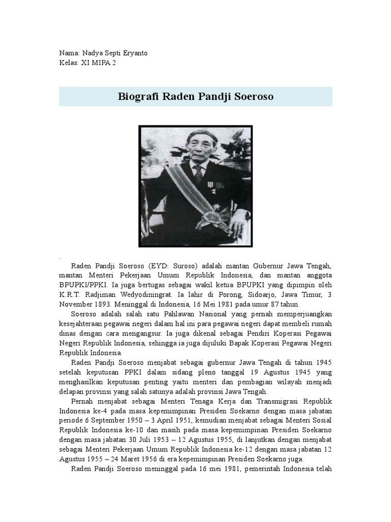 Biografi Raden Panji Suroso | PDF