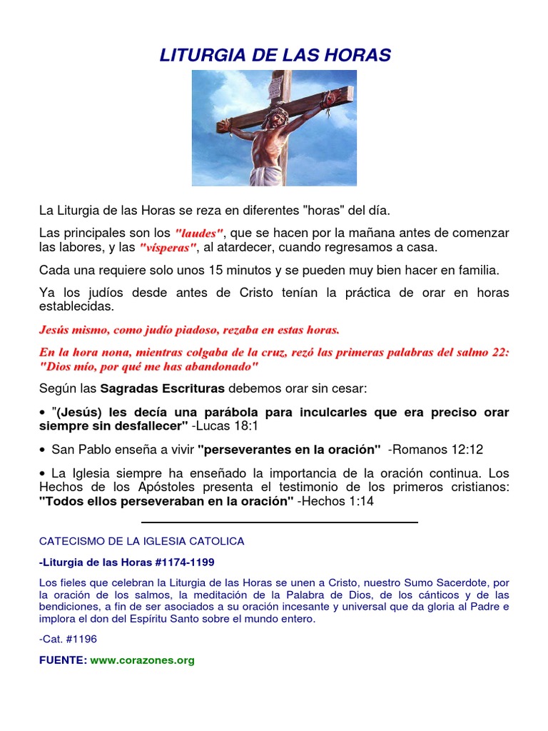 Liturgia de Las Horas | Descargar gratis PDF | Misa (liturgia) | Oración