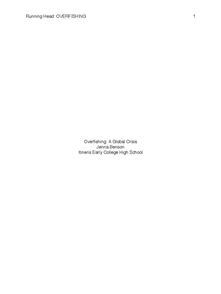 Overfishing Final Paper | PDF | Overfishing | Coral Reef