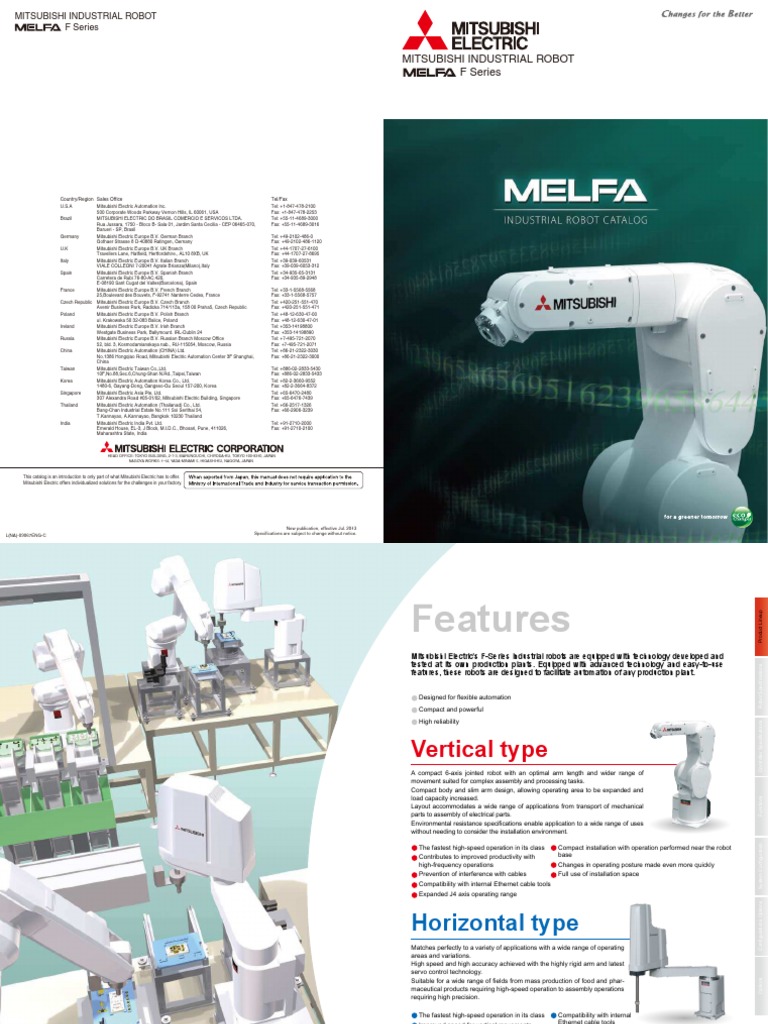 MITSUBISHI Catalog Robot F | PDF | Robot | Robotics