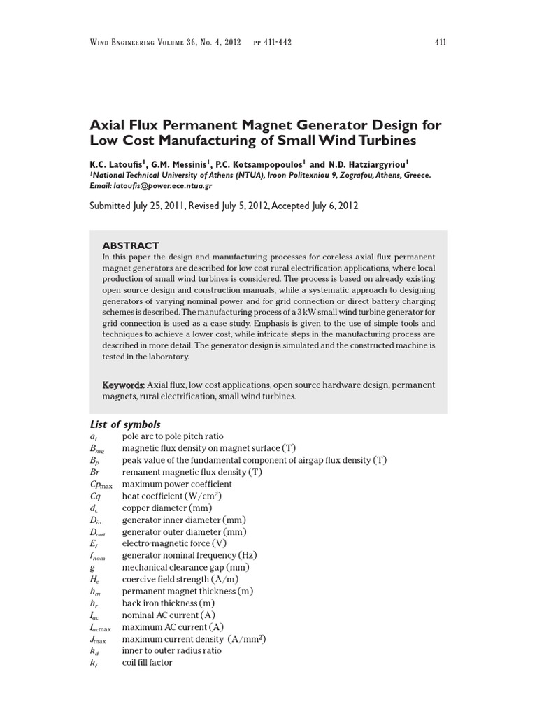Axial Flux Generator Design for Wind Turbines | PDF | Power Inverter ...