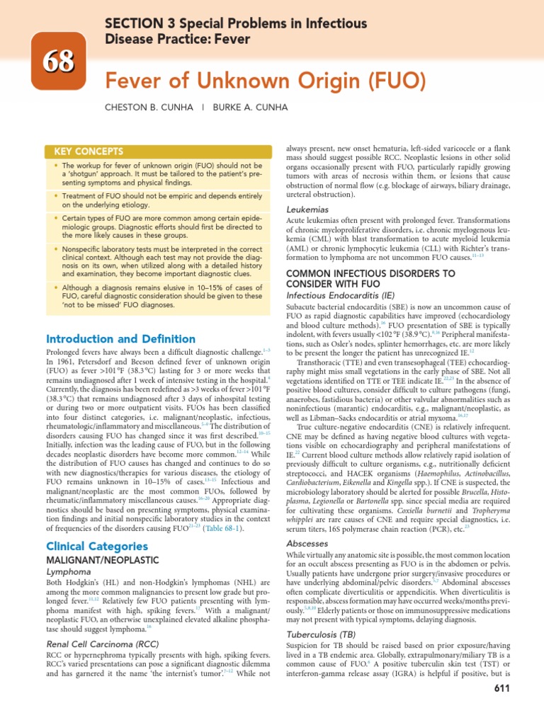 Fever of Unknown Origin (FUO) : Introduction and Definition | PDF ...