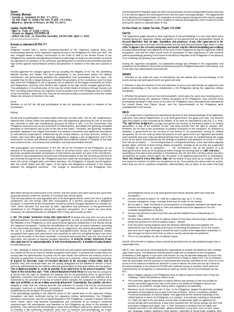 PIL Cases | PDF | Treaty | Military Occupation