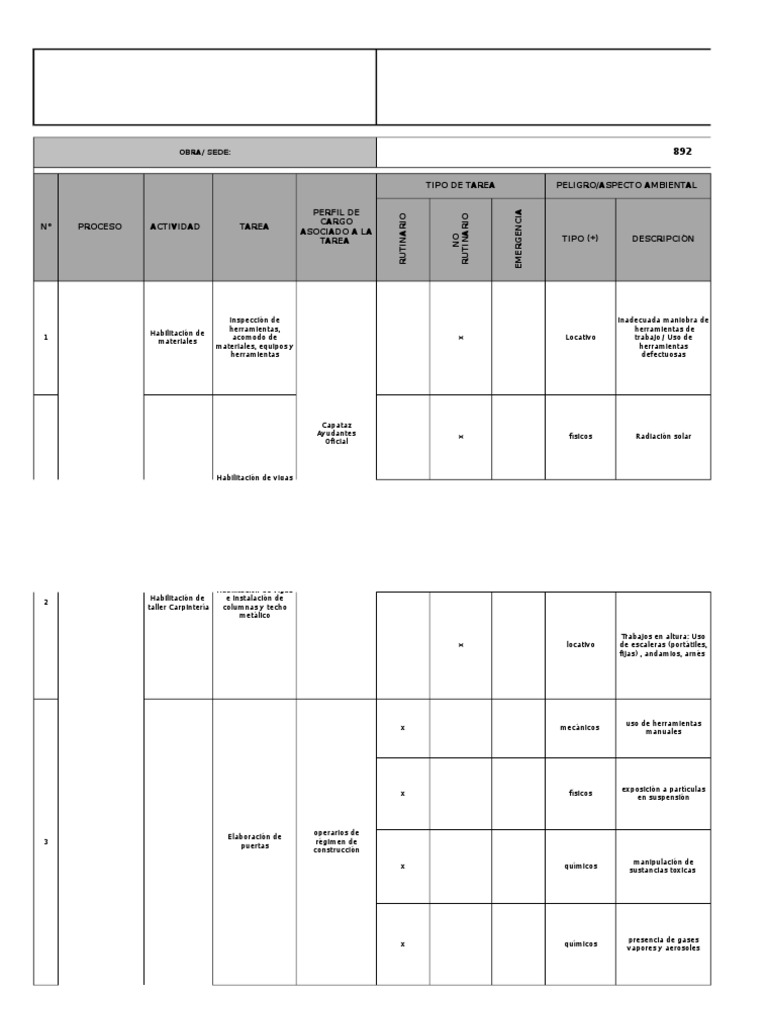 Modelo de IPERC-Cantera | PDF | Asma | Andamio