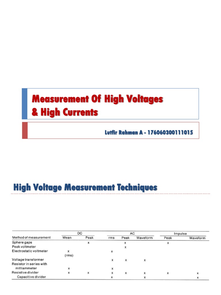 Measurement High Voltage (Spark Gaps) | PDF