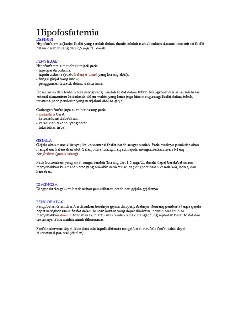 Hipofosfatemia | PDF | Pengembangan Diri