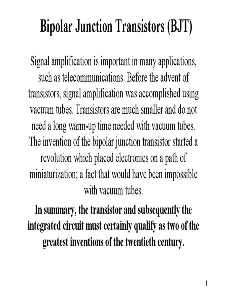 Bipolar Junction Transistors (BJT): Structure, Operation, and ...