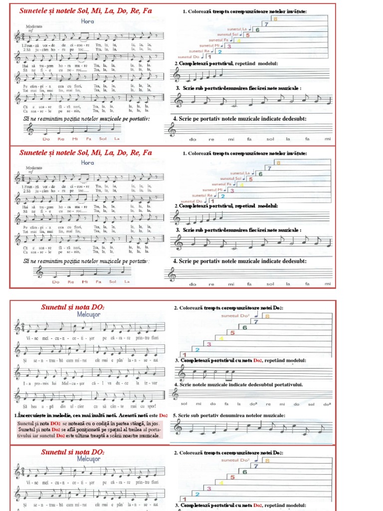 Muzica Notele Muzicale Do2 Si Gama Do | PDF