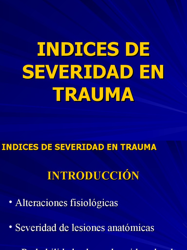 Indices de Severidad | PDF | Lesión | Abdomen